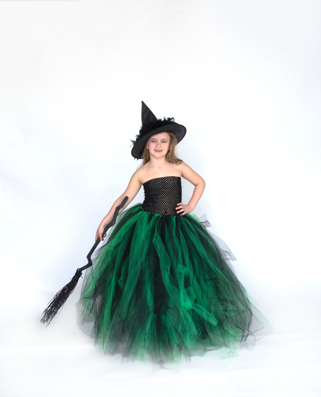 Witch Halloween Costume, Girls Witch Costume, Kids Floor Length Tutu ...