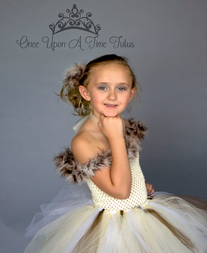 Owl Costume Ivory Brown Feather Dress Halloween Costume - Etsy