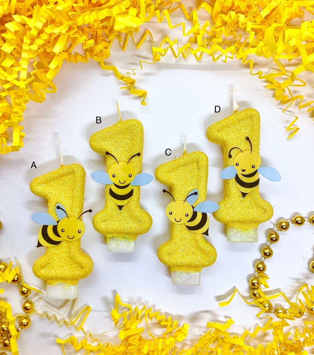 Honey Bee Birthday Candle, Bumblebee Party Decor, Bumble Bee Party ...