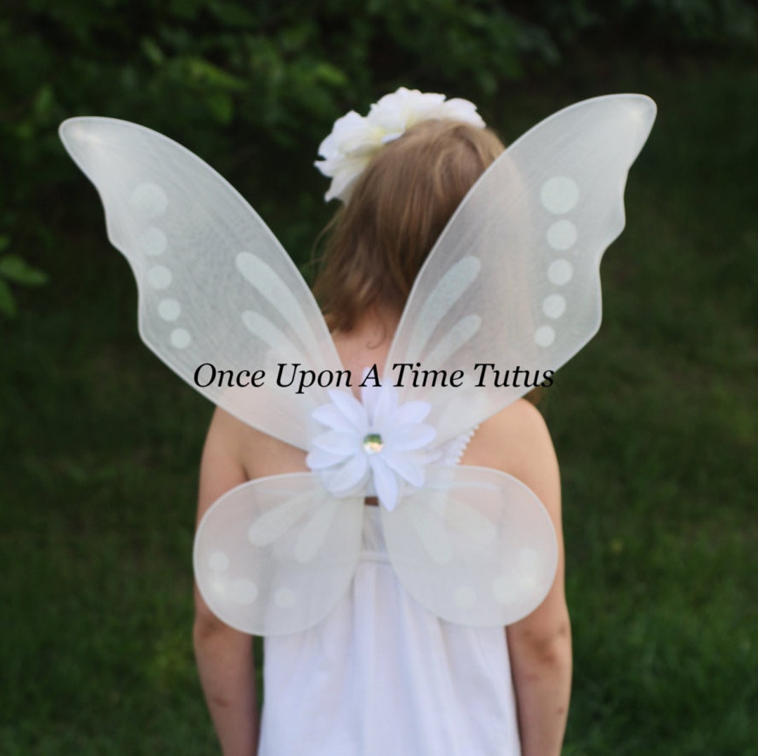 White Pixie Wings - Butterfly Sparkle Pixie - Tooth Fairy Costume ...