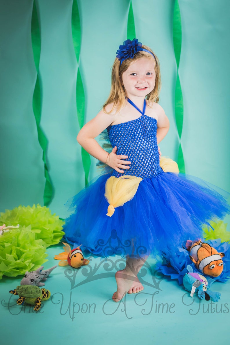 Blue Tang Fish Tutu, Kids Fish Costume, Child Halloween Costume, Under ...