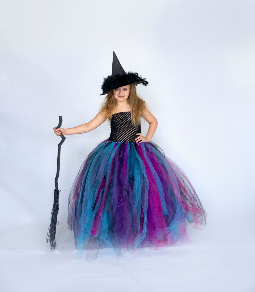 Witch Halloween Costume, Girls Witch Costume, Kids Floor Length Tutu ...