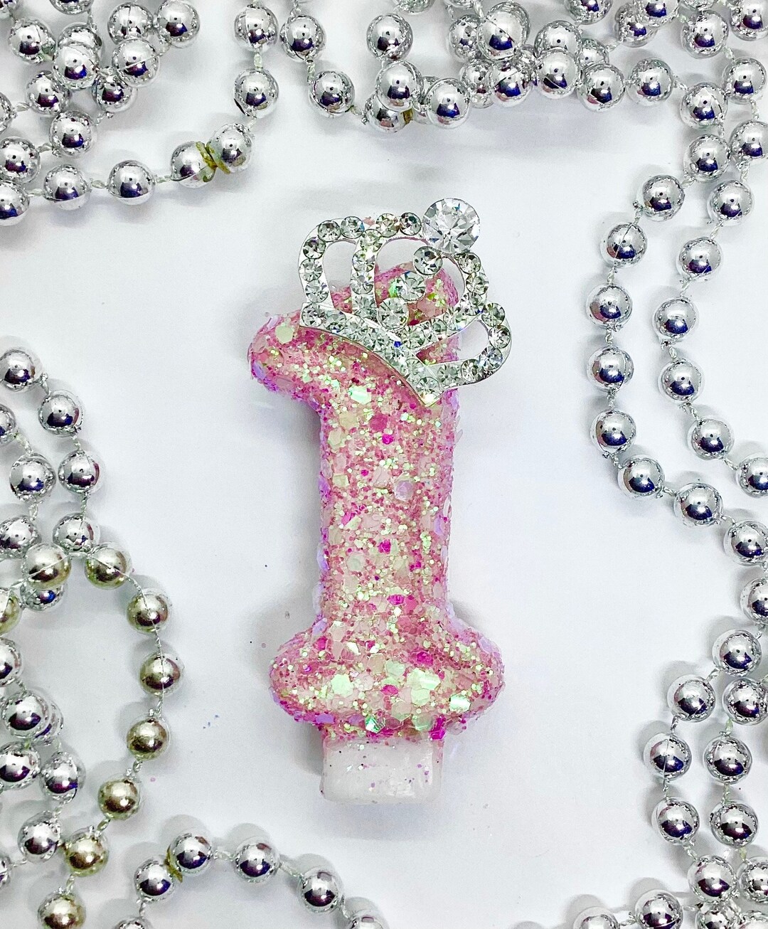 Fancy Princess Crown Birthday Candle, Girls Tiara Glitter Party Decor ...