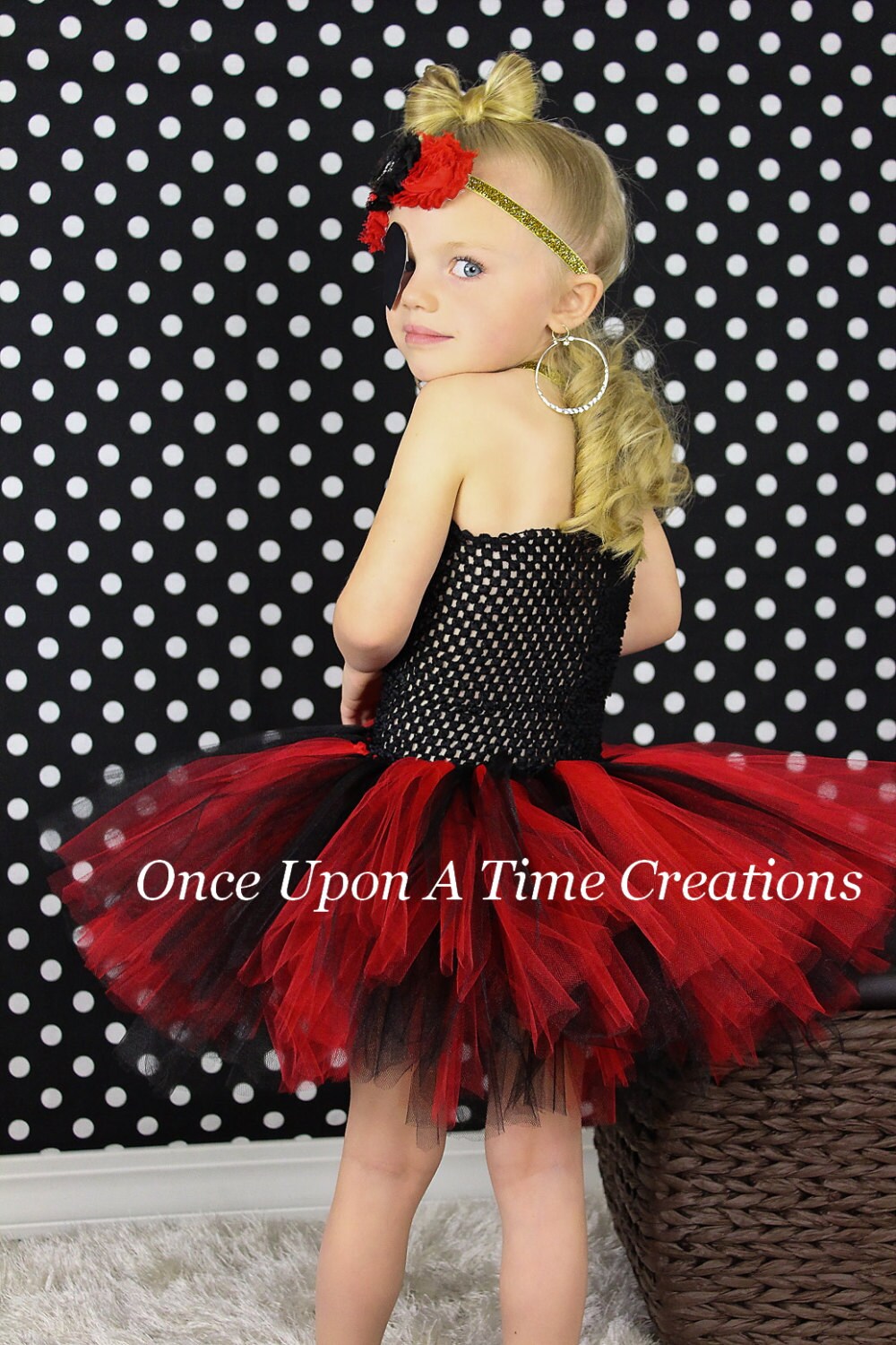 Pirate Halloween Costume, Red Black Pirate Tutu Dress, Little Girls ...
