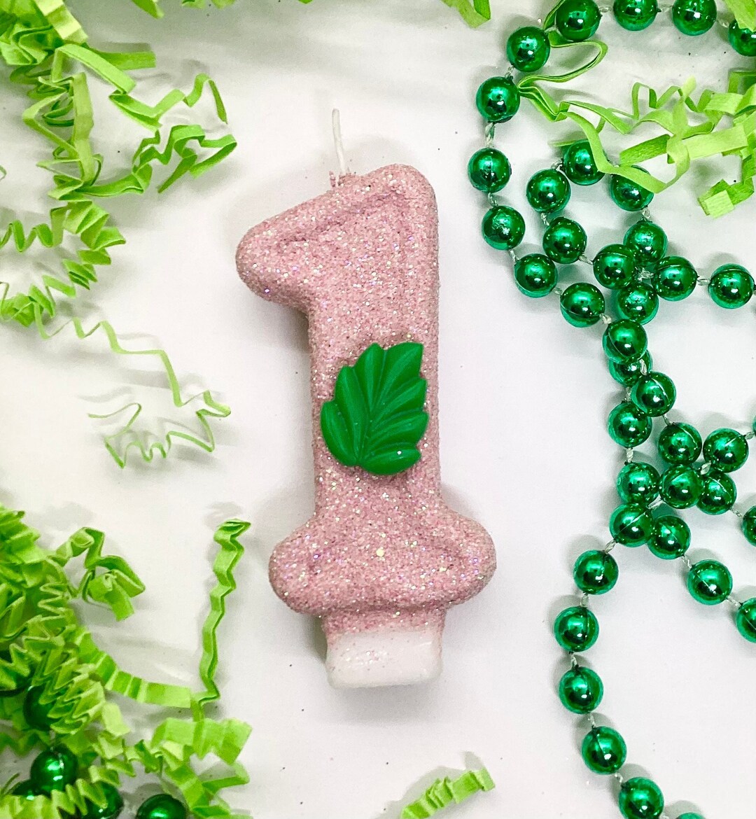 Palm Tree Leaf Birthday Candle, Tropical Party Decor, One, 1st Birthday ...