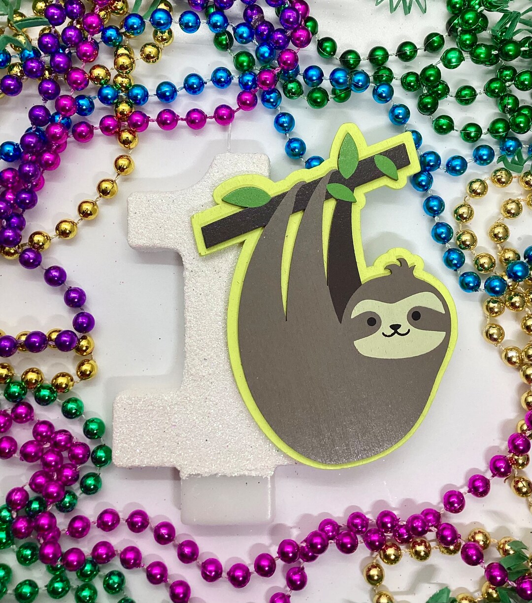 Sloth Birthday Candle, Zoo Party Decor, Australian Outback, Large ...