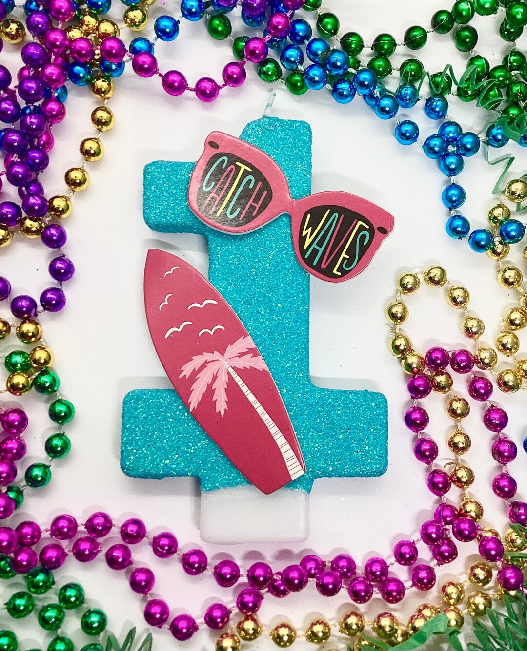 Surfboard Birthday Candle, Girls Surfer Theme, Kids Hawaiian Candle ...