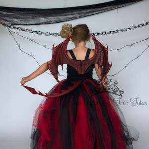 Red Dragon Costume, Kids Halloween Costume, Red Black Tutu Dress ...