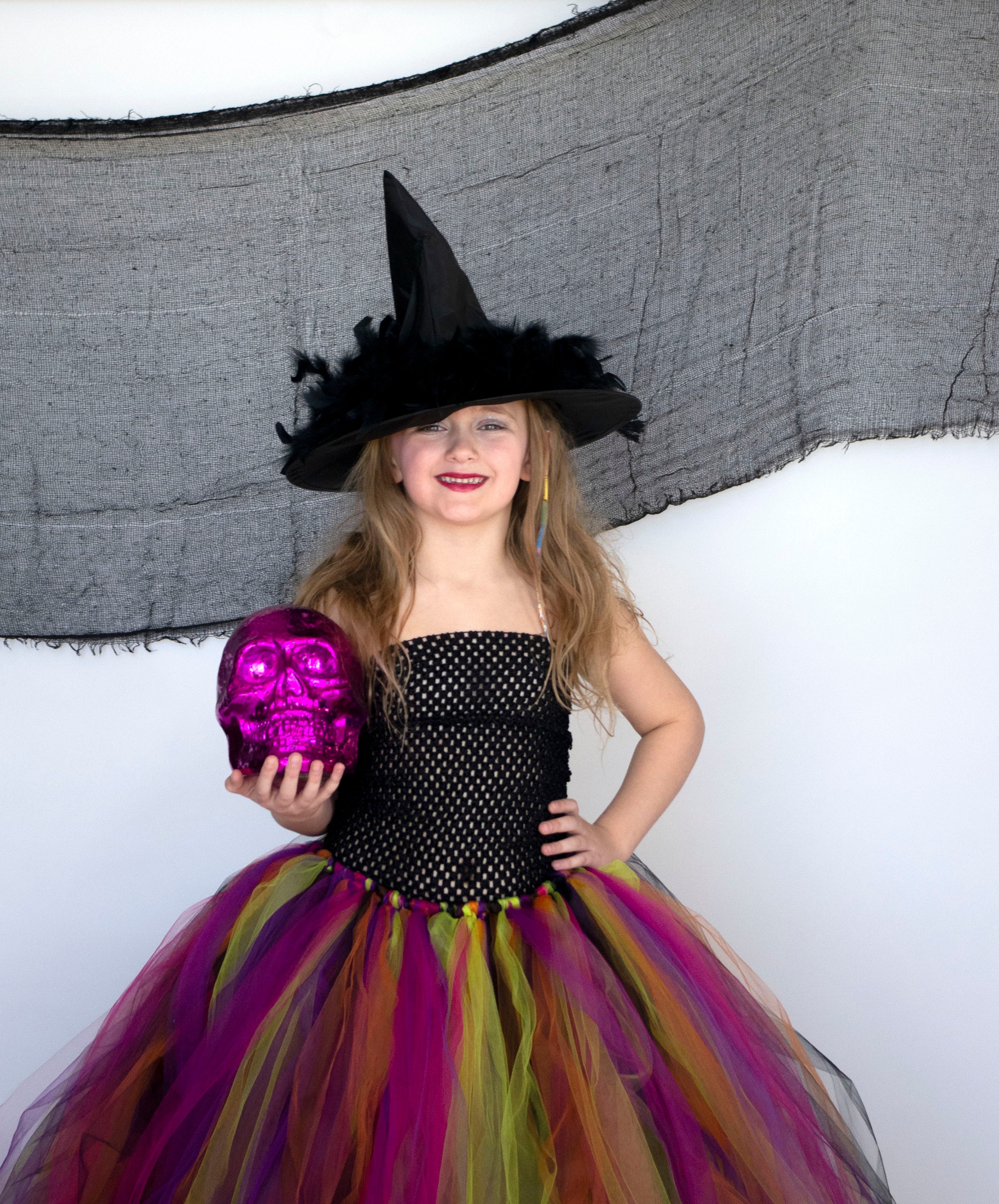 Witch Halloween Costume, Girls Witch Costume, Kids Floor Length Tutu ...