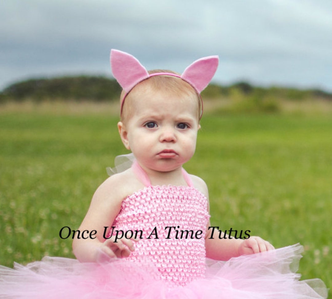Pink Pig Ears Headband - Piggy Halloween Animal Hard Hairband - Little ...