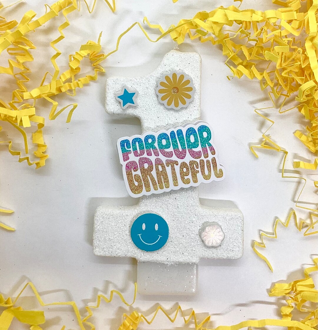 Preppy Birthday Candle, Princess Decor, One, Glitter Birthday Candle ...