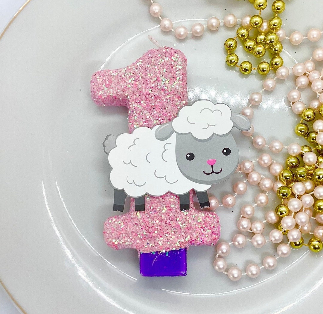 Sheep Birthday Candle, Farm Theme Party Decor, Kids Custom Party Decor ...