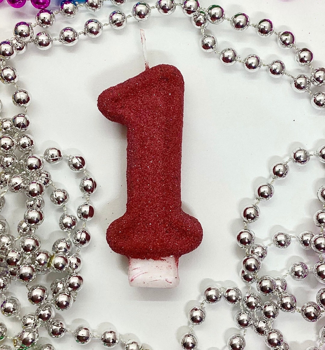 Dark Red Birthday Candle, Matte Red Party Decorations, One Candle ...