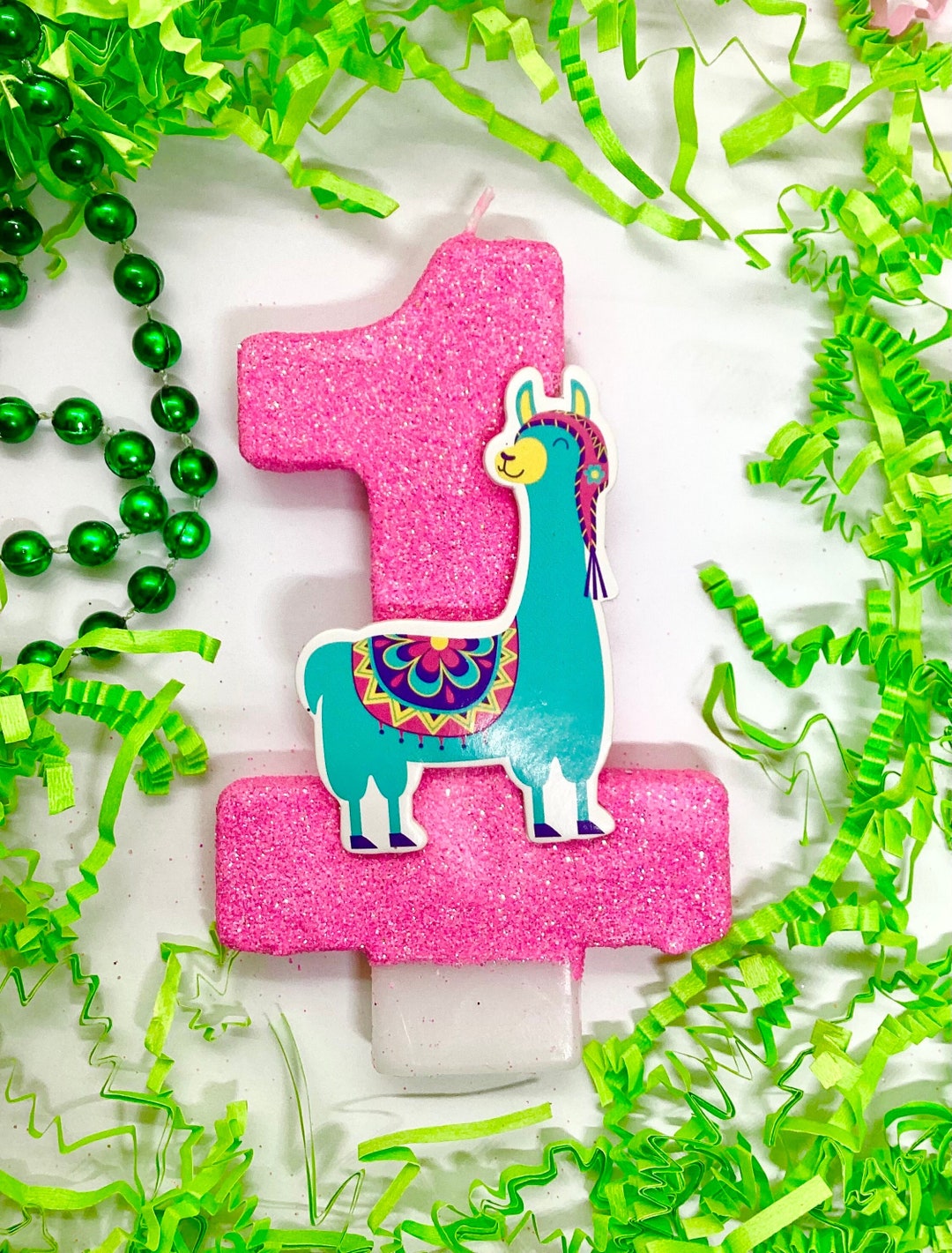 Large Llama Birthday Candle, Alpaca Pink Party Decor, 1st Birthday ...