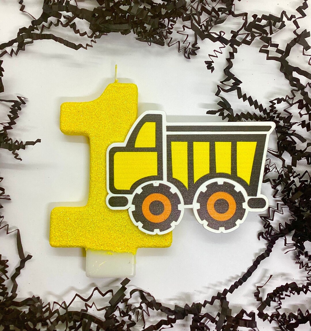 Construction Birthday Candle, Kids Truck Party Decor, Big Boys Birthday ...