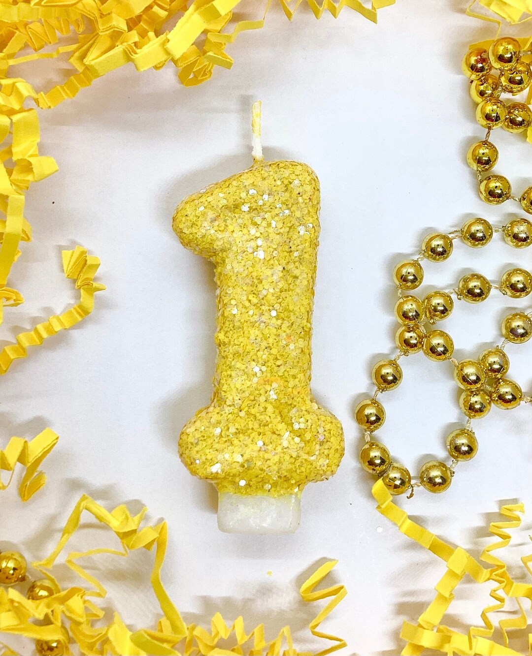 Yellow Birthday Candle, Bumblebee Party Decor, Bee Decor, Sparkly ...