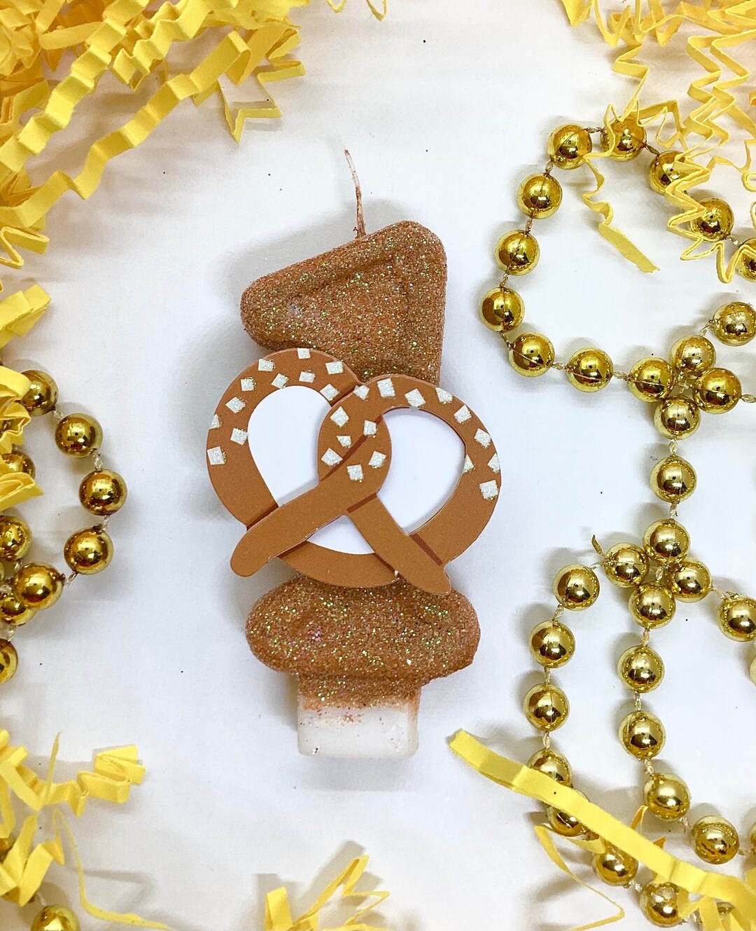 Pretzel Birthday Candle, Food Party Decor, Custom Kids Party Theme, One ...