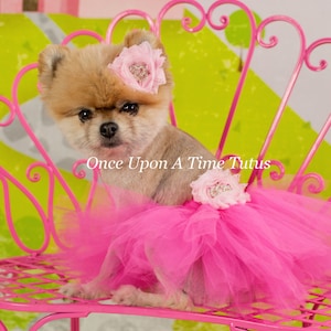 Hot Pink Princess Dog Tutu, Puppy Tutu Skirt, Dog Halloween Costume ...