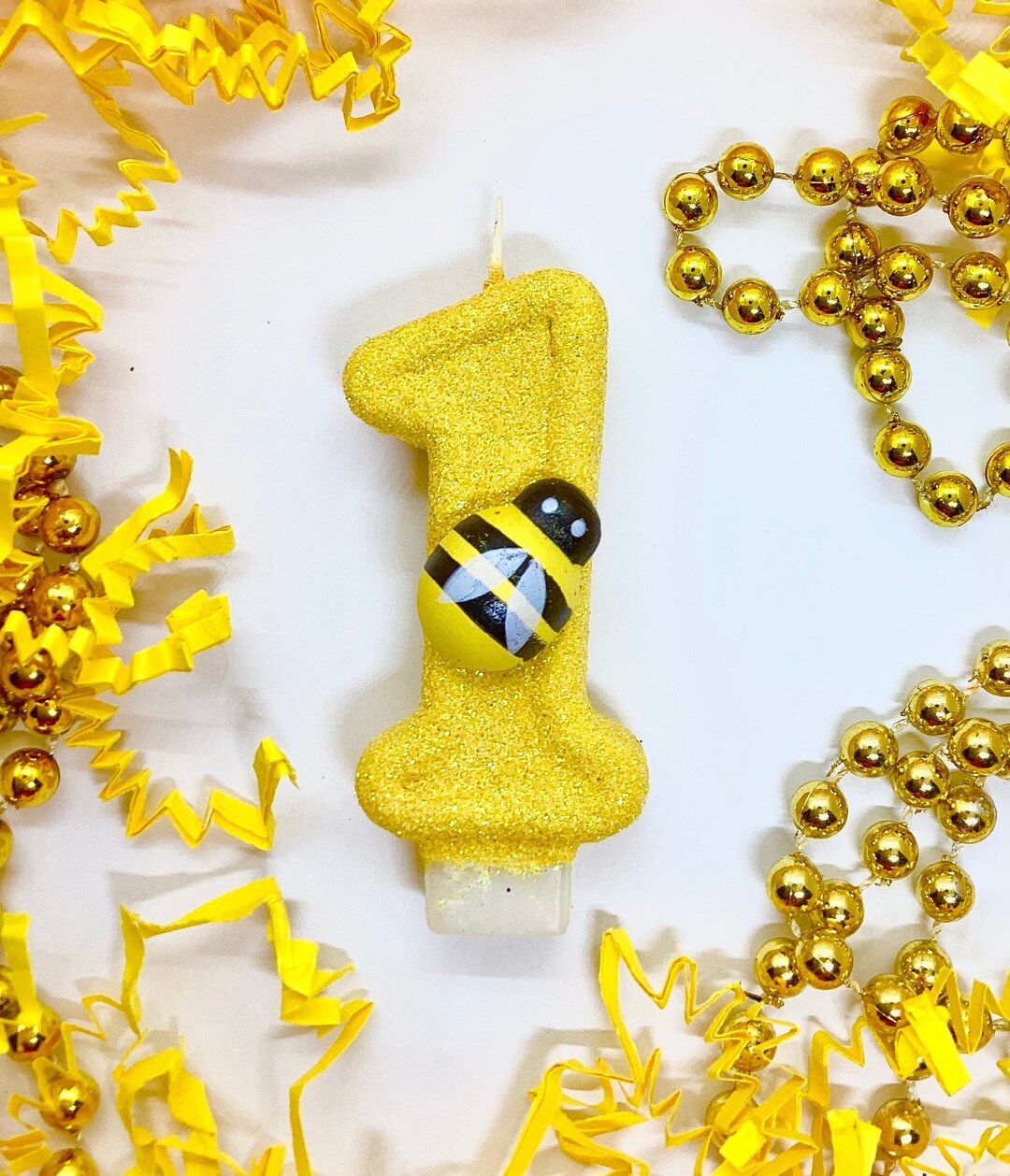 Bumble Bee Birthday Candle, Kids Bumblebee Party Decorations, Sparkly ...