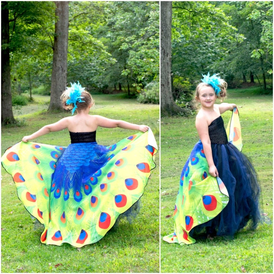 Peacock Costume, Kids Halloween Costume, Blue Bird Tutu Dress, Adult ...