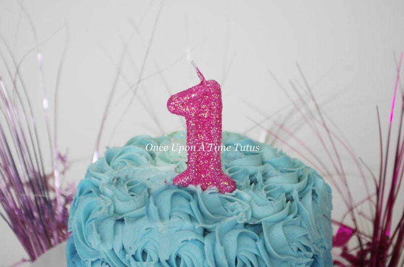 Hot Pink Birthday Candle Princess Party Decor Custom One | Etsy