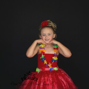 Hawaiian Luau Tutu, Hula Grass Skirt, Red Tutu Set, Pool Party Birthday ...