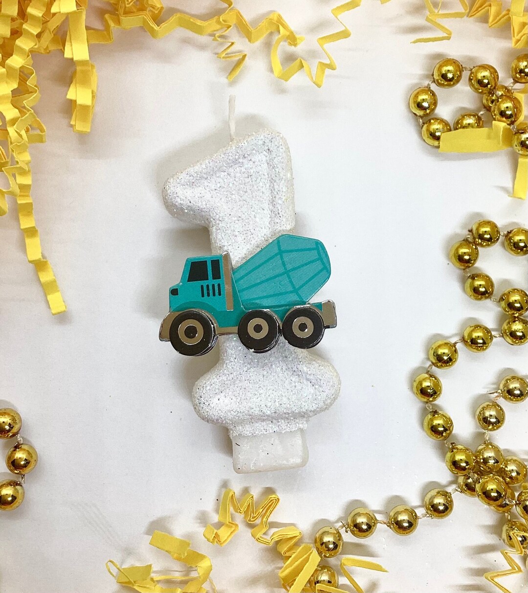Cement Mixer Birthday Candle, Kids Construction Party Decor, Boys ...