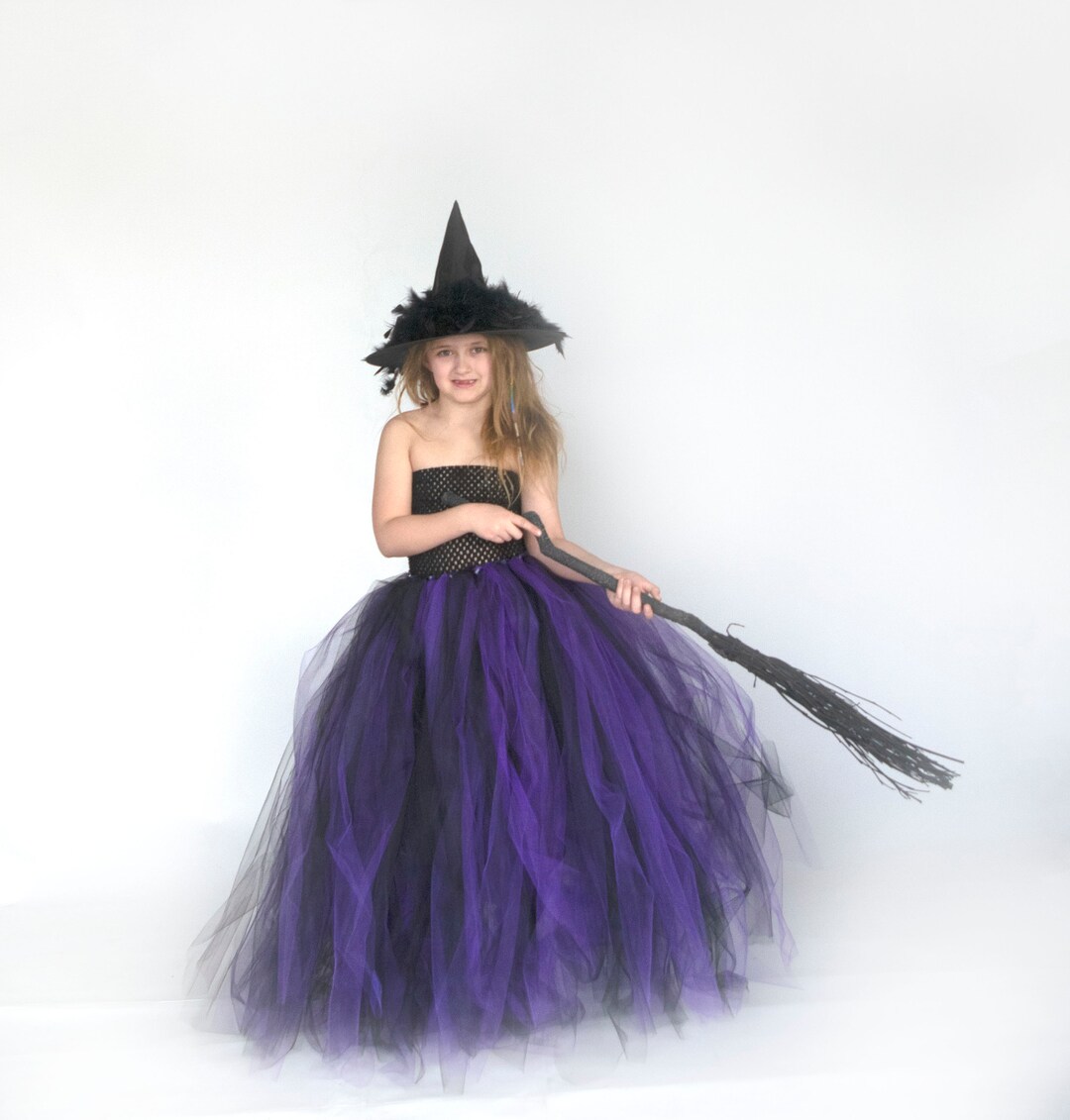 Witch Halloween Costume, Girls Witch Costume, Kids Floor Length Tutu ...