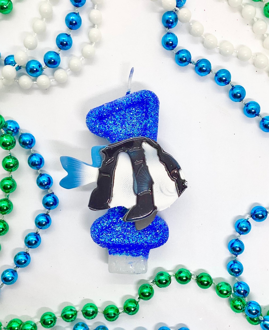 Saltwater Fish Birthday Candle, Reef Party Decor, One Glitter Sparkly Number Cake Topper, Girls ...