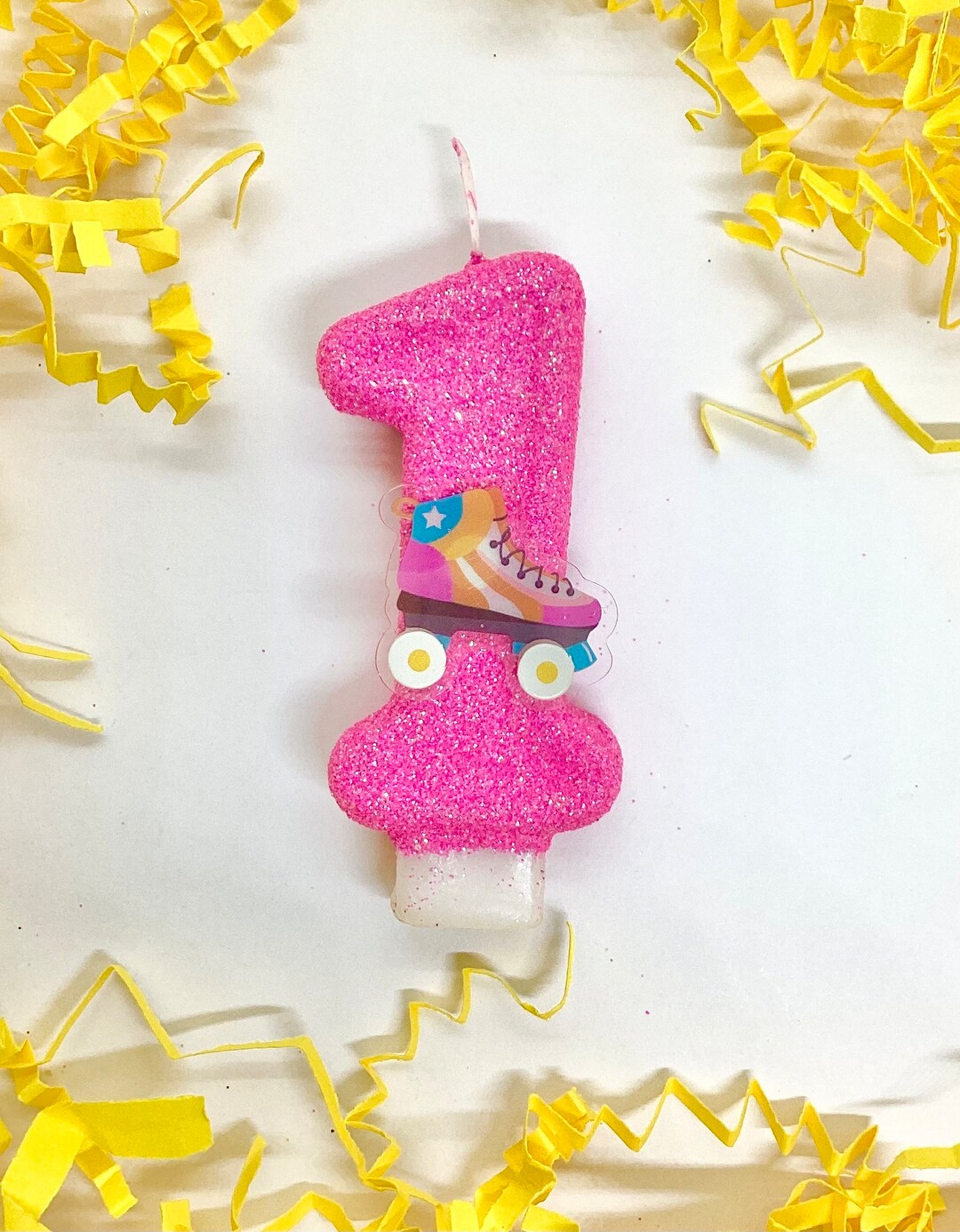 Roller Skates Birthday Candle, 90s Kids Party Decor, 80s Sparkly Number ...
