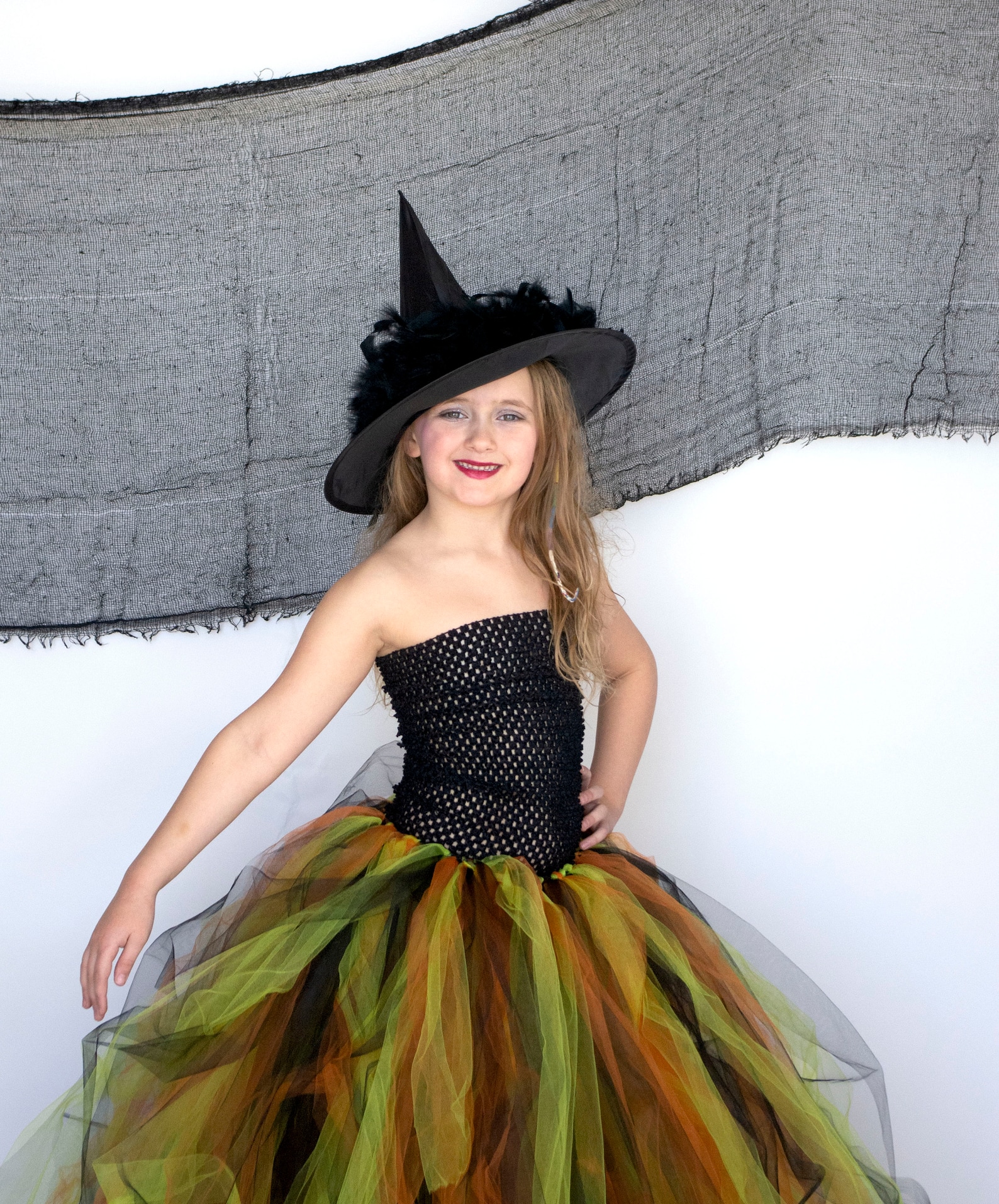 Witch Halloween Costume Girls Witch Costume Kids Floor - Etsy