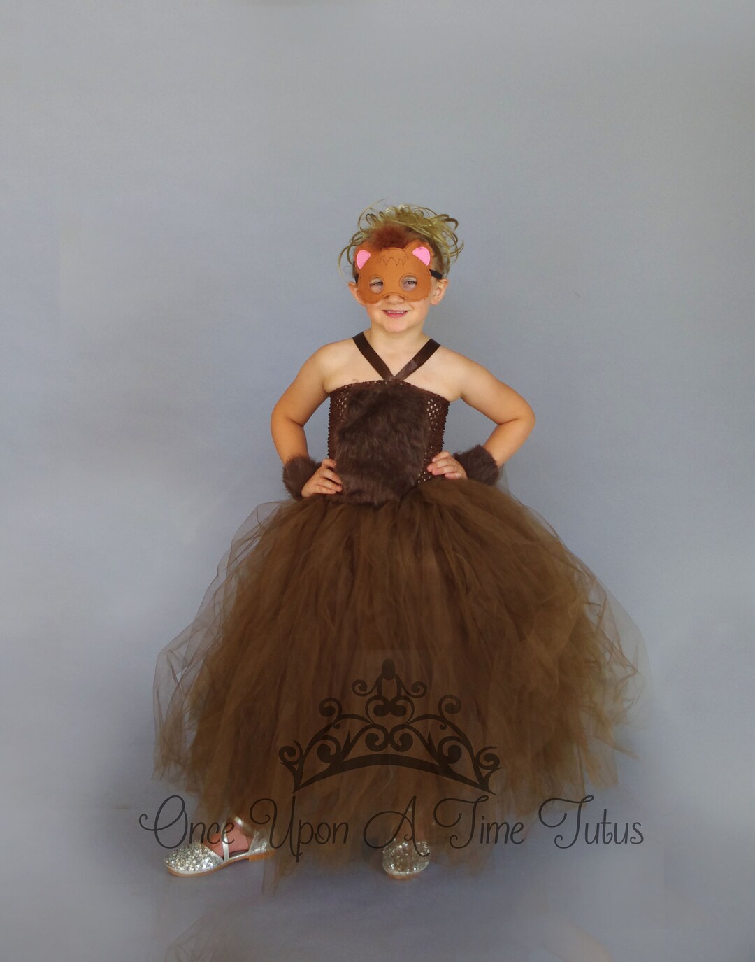Brown Teddy Bear Tutu Dress Cute Zoo Animal Pageant Gown Halloween ...