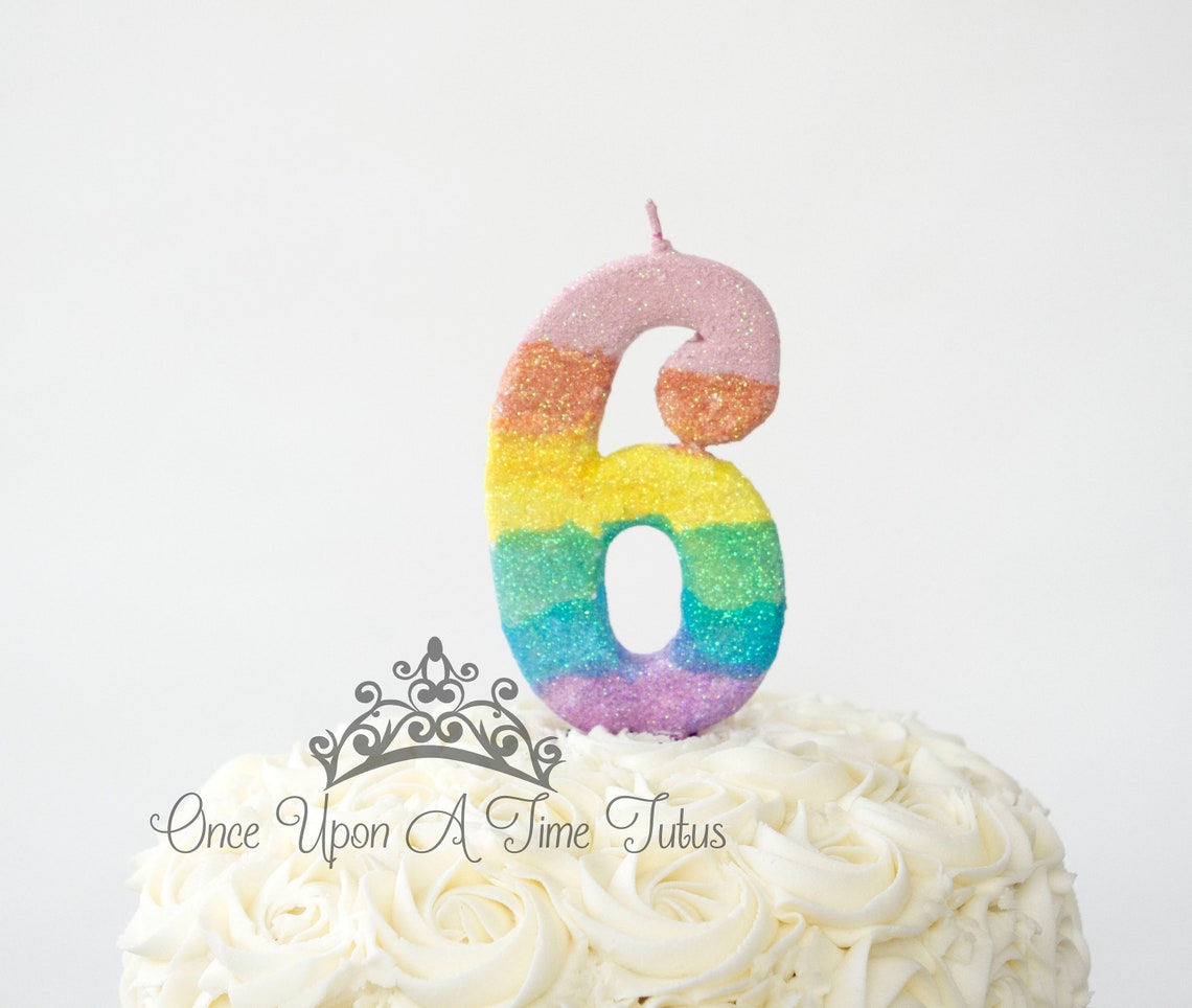 Large Pastel Rainbow Birthday Candle Rainbow Party Decor - Etsy