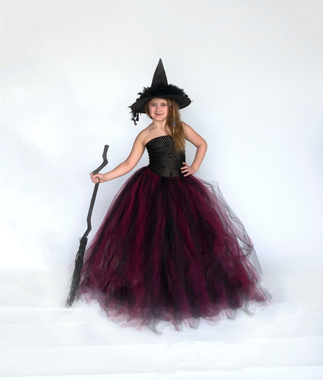 Witch Halloween Costume, Girls Witch Costume, Kids Floor Length Tutu ...