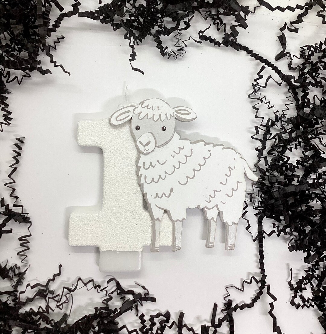 Sheep Birthday Candle, Farm Animal Theme Party Decor, Kids Custom ...