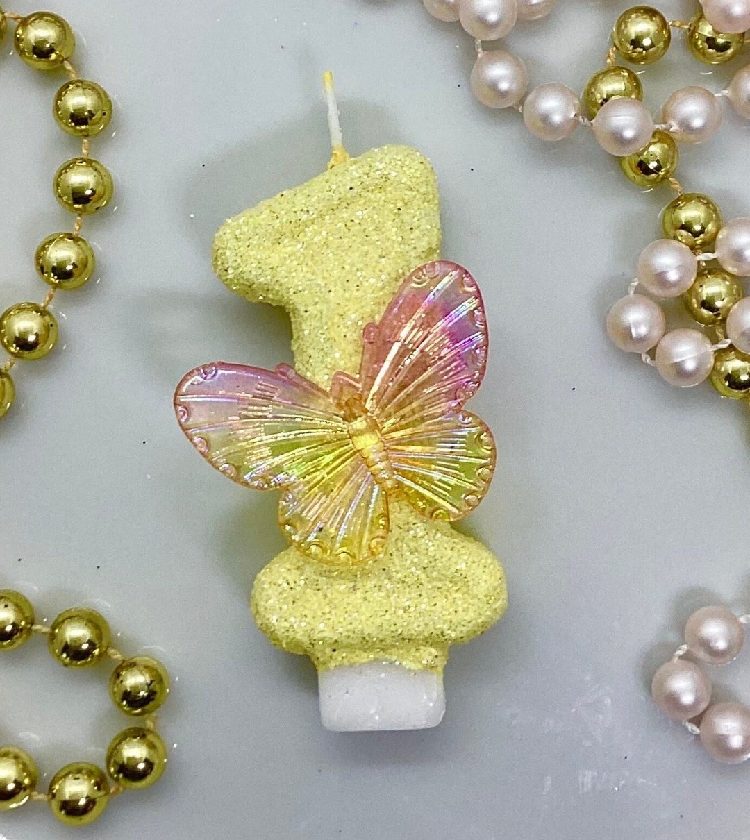 Butterfly Glitter Birthday Candle, Insect Theme, Bug Birthday Party ...