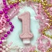 Light Pink Birthday Candle, Princess Party Decor, One Glitter Birthday ...