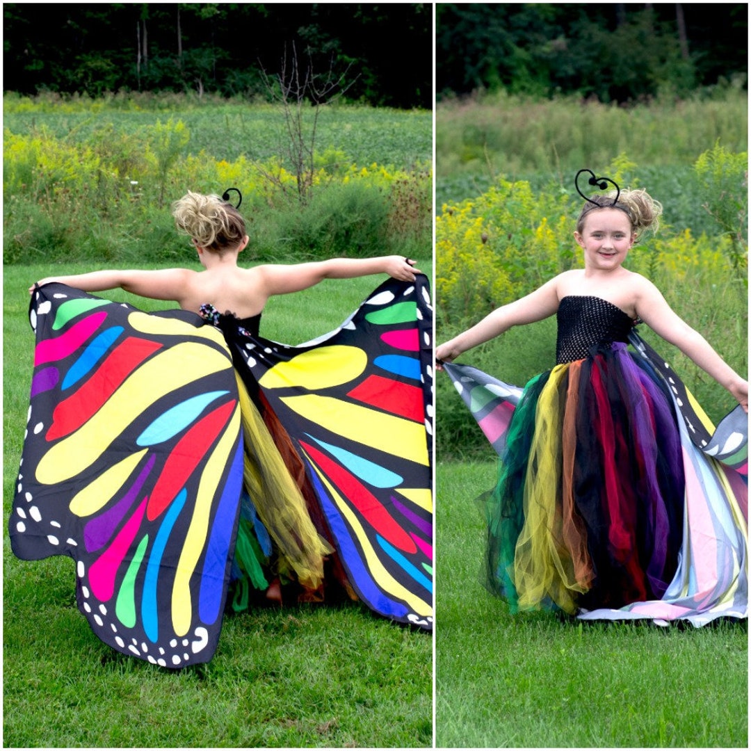 Rainbow Butterfly Costume, Girls Butterfly Dress, Child Butterfly ...
