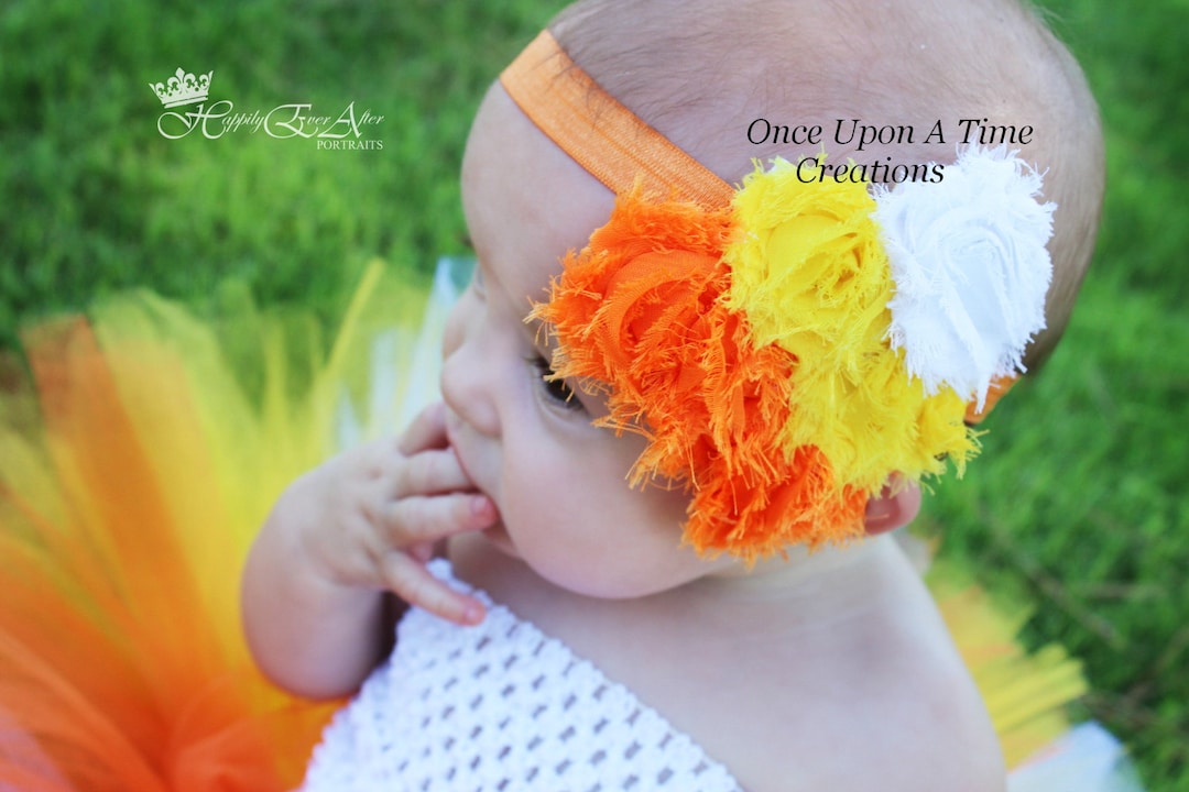 Candy Corn Headband, Baby Girl Headband, Infant Headband, Newborn ...