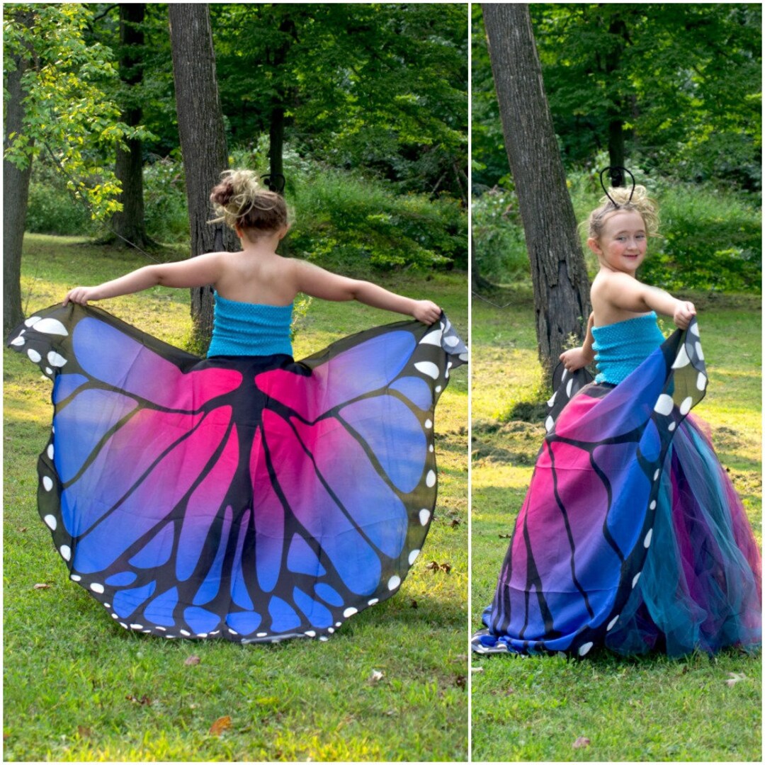Pink Blue Butterfly Costume, Girls Monarch Butterfly, Toddler Butterfly ...