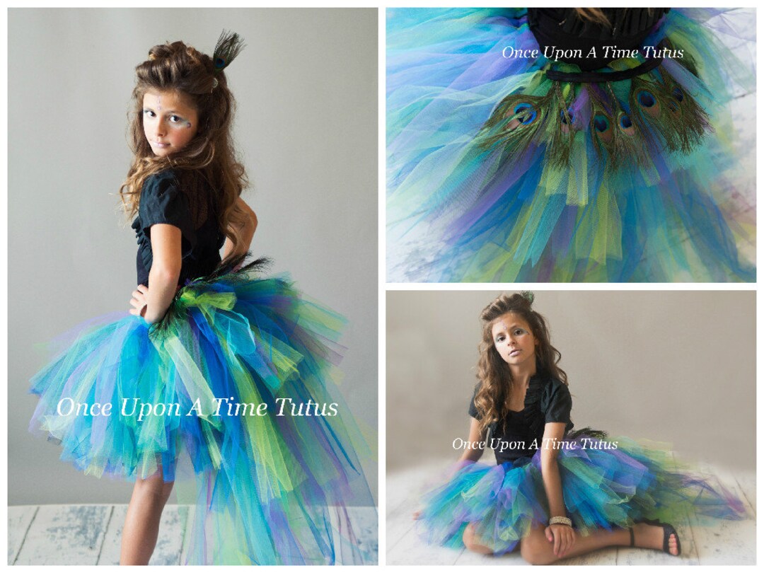 Peacock Tutu Skirt, Halloween Costume, Kids Peacock Costume, Exotic ...