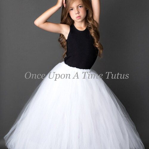 Long White Tutu Skirt Little Girls Tulle Skirt Kids Tutu - Etsy