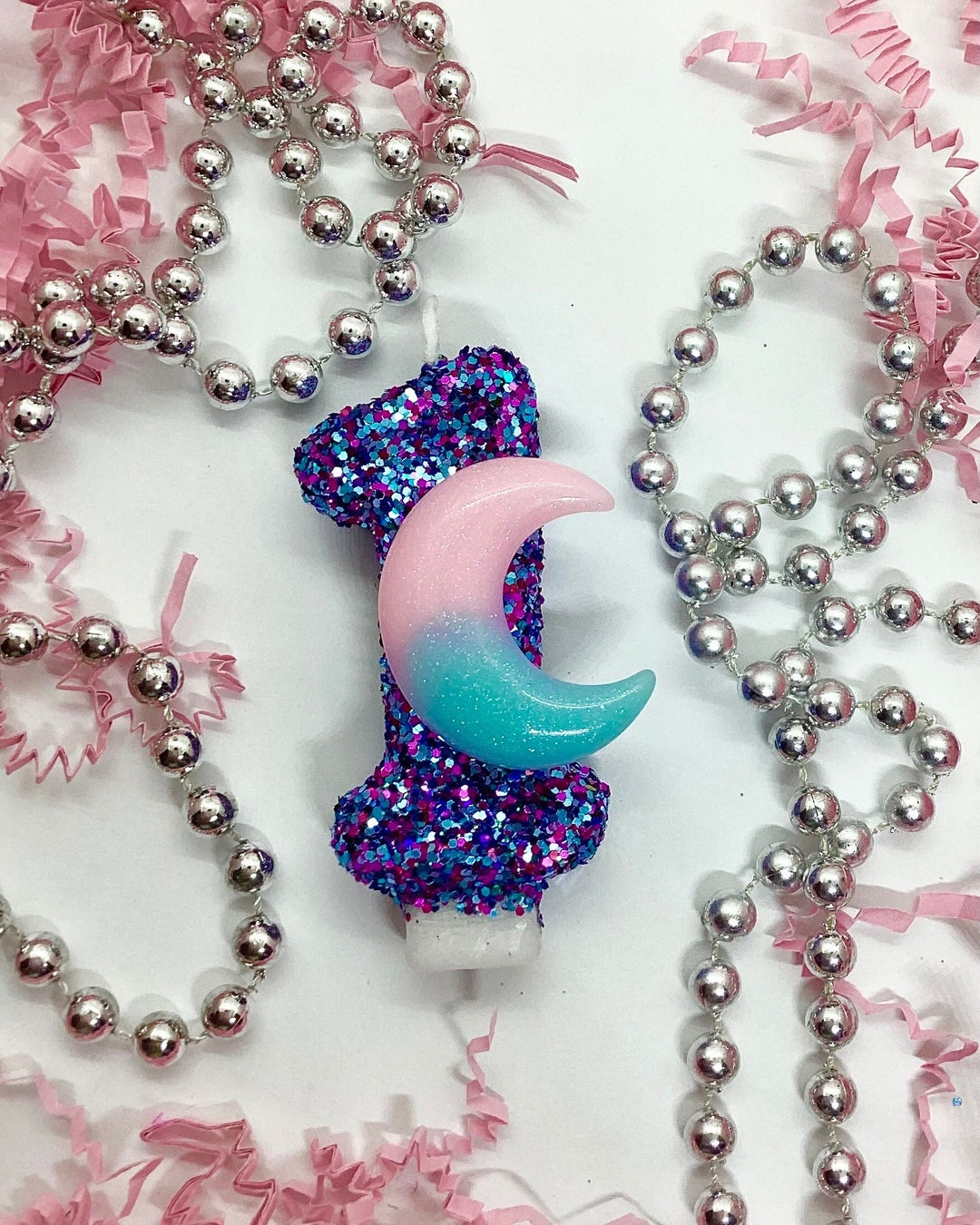 Galaxy Birthday Candle, Blue Moon Candle, Purple Outer Space, Pink ...