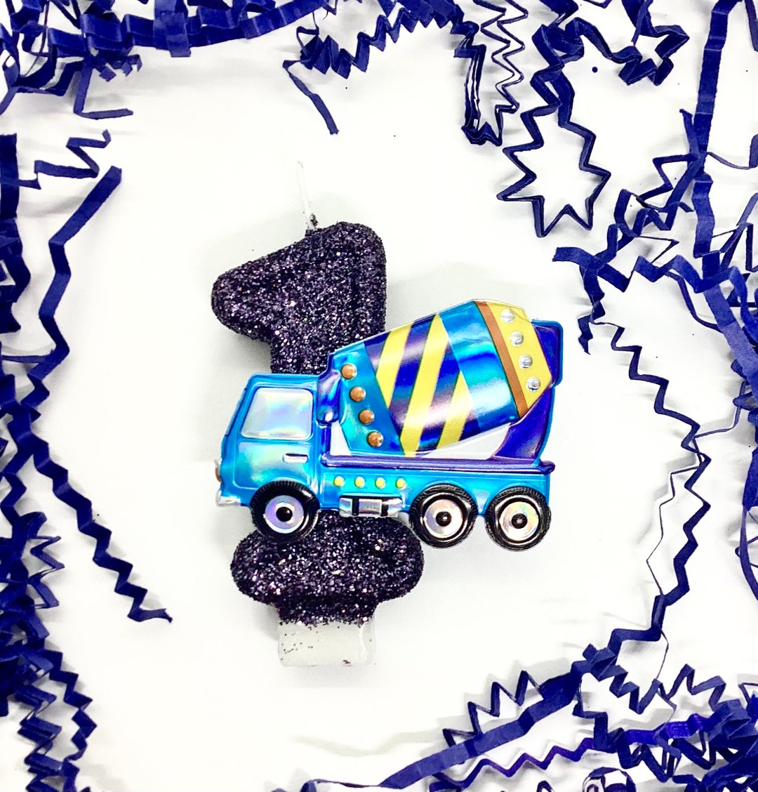 Cement Truck Birthday Candle, Kids Construction Party Decor, Boys ...