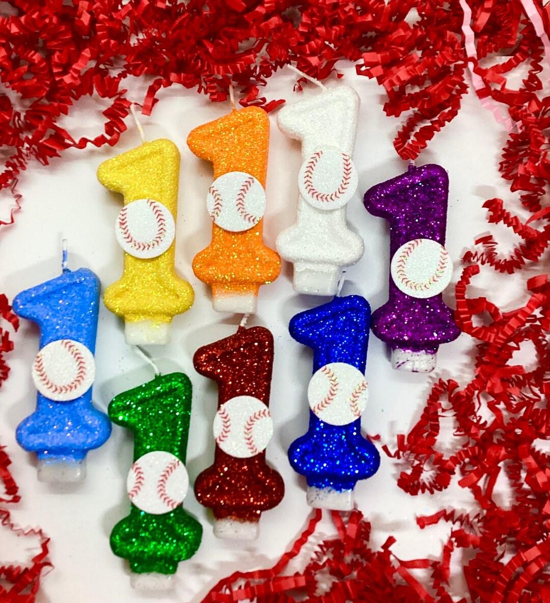 Baseball Birthday Candle, Sports Party Decor, Sports Ball Party Decor ...