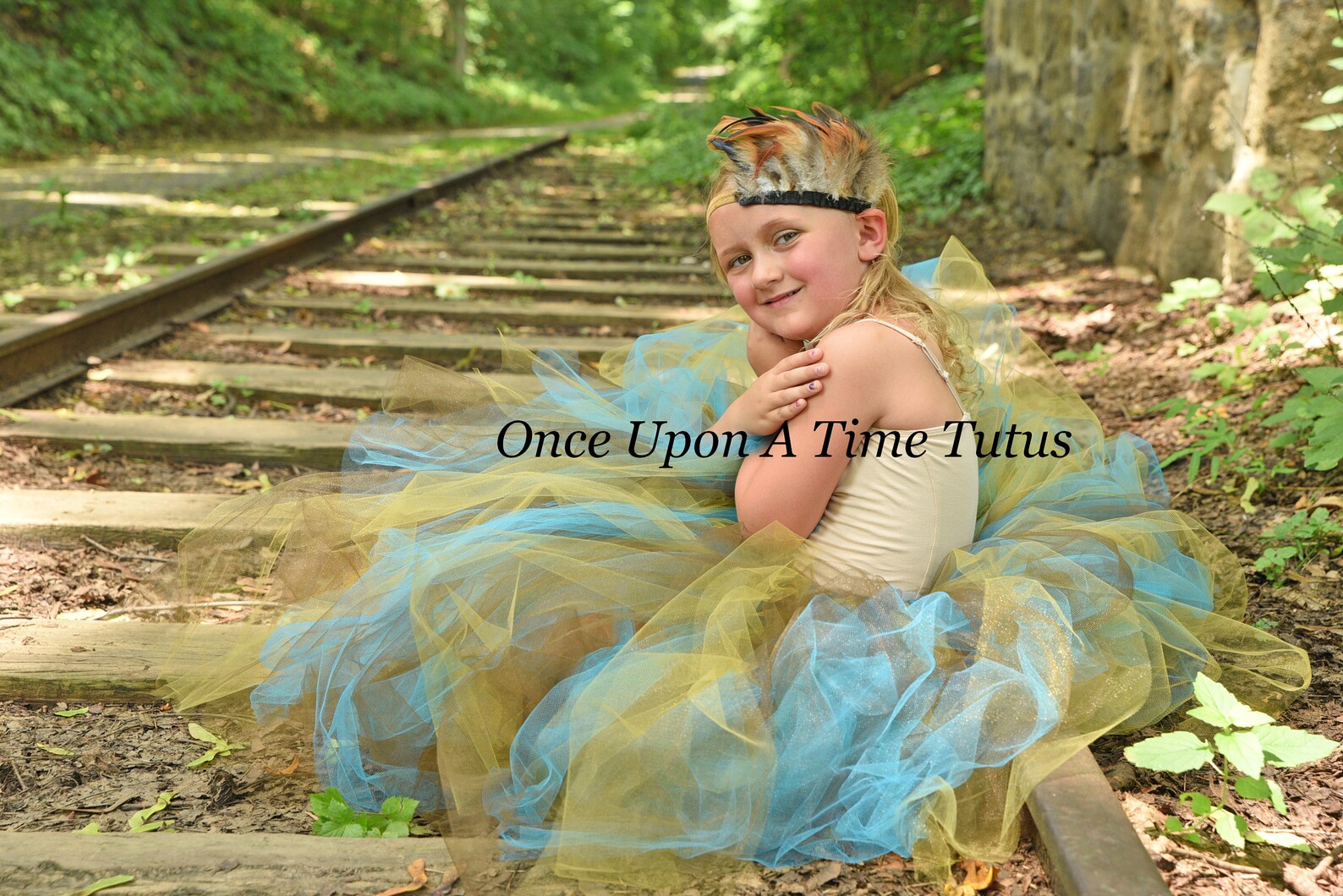 Gold Blue Tutu Skirt Long Fall Skirt Native American - Etsy