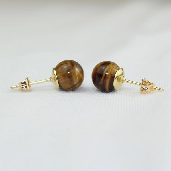 Tiger Eye Earrings - Etsy