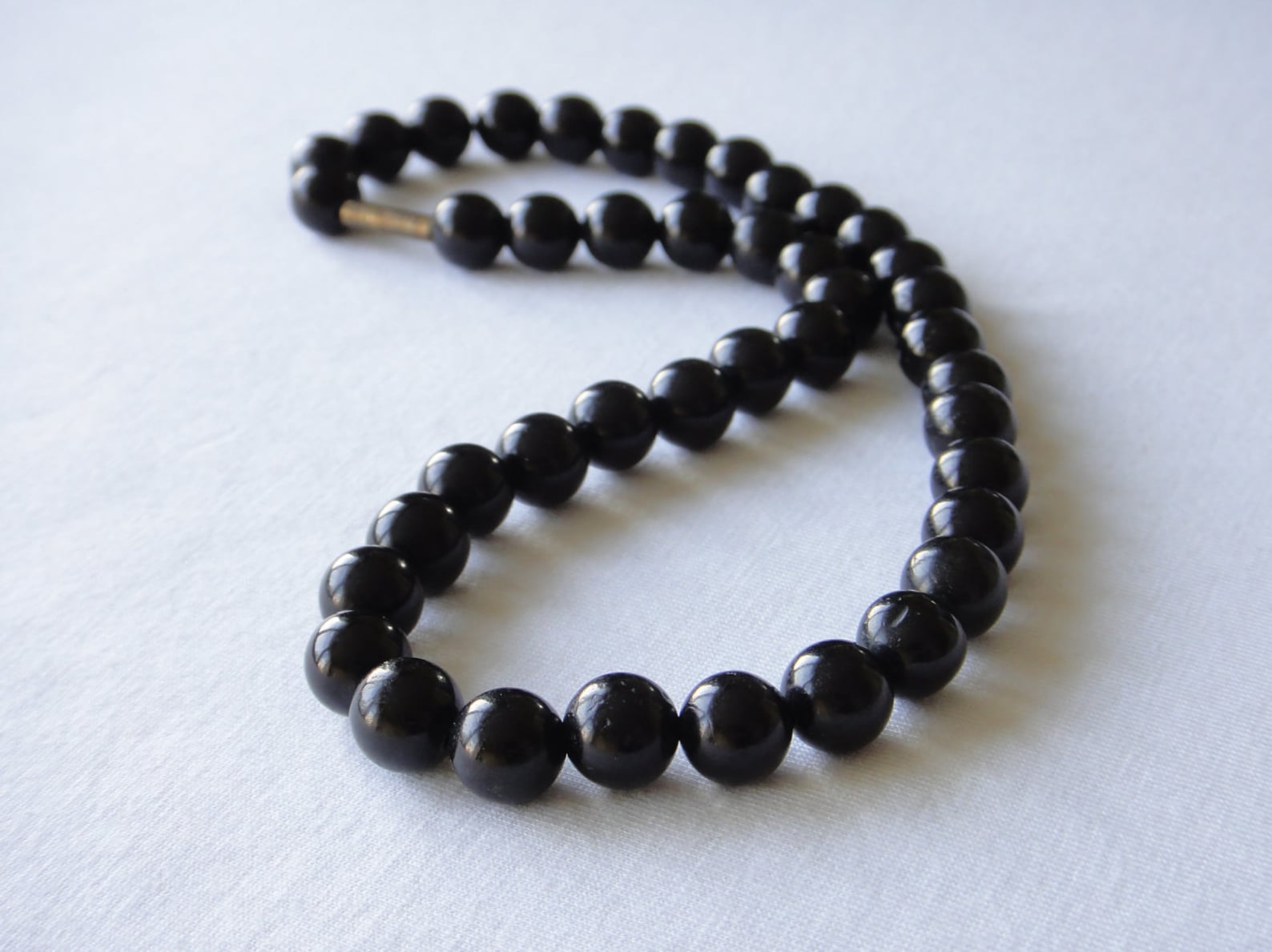 Black Onyx Necklace. 10mm Genuine Black Onyx Beads. 16 Necklace ...