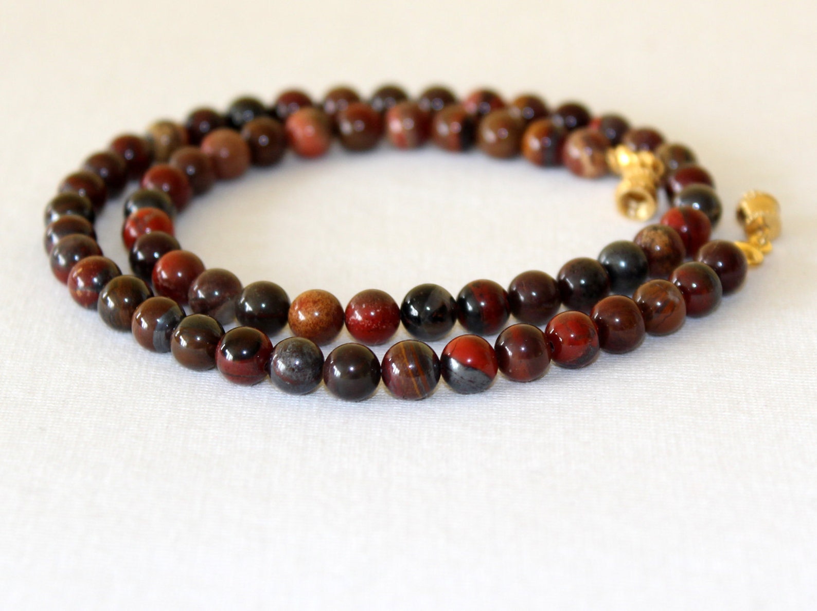 6mm Iron Blood Stone Necklace. 16". Grade 'A' Bloodstone Beads. Healing ...