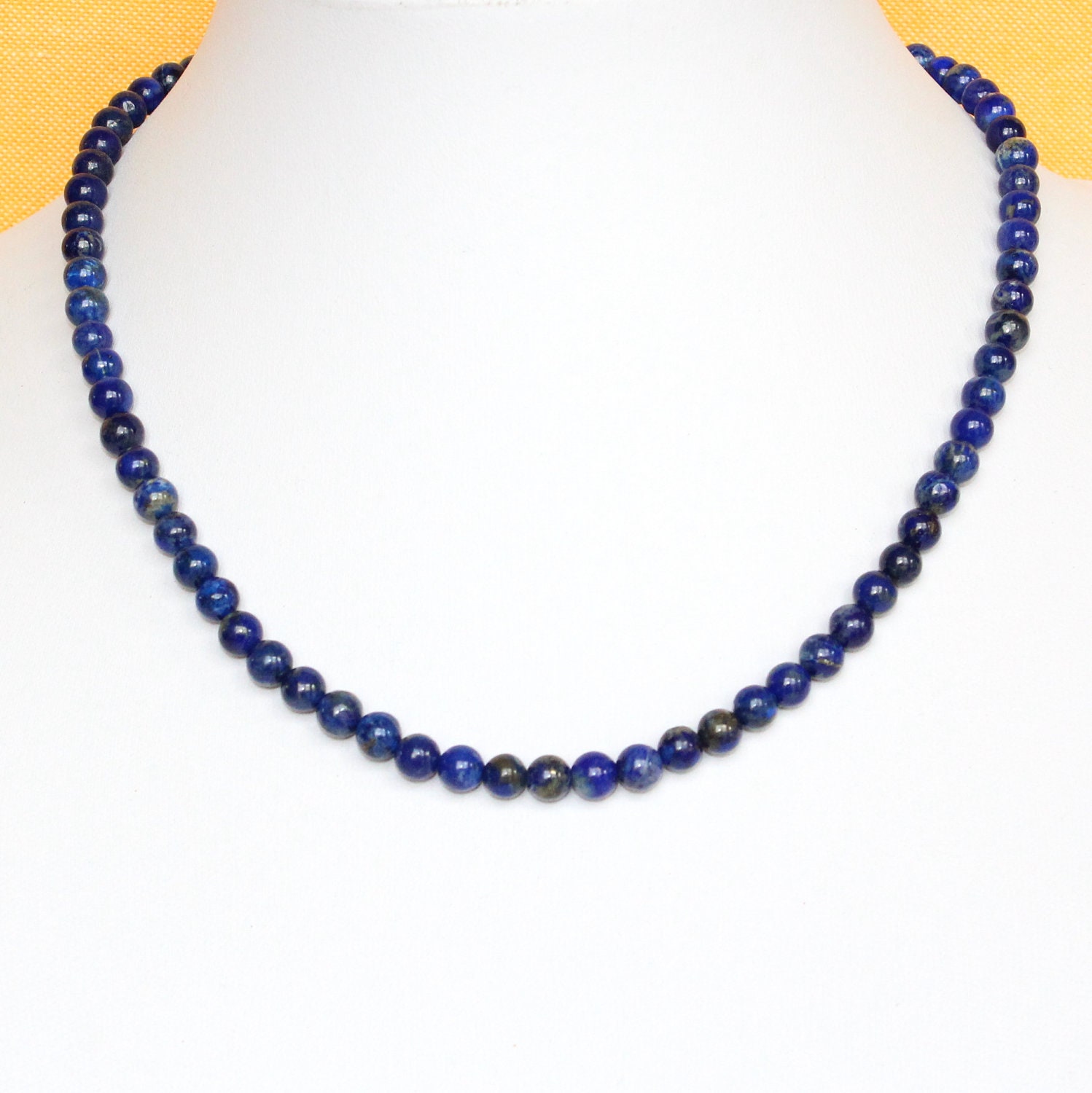 Natural Lapis Lazuli Necklace. Grade 'A' Lapis Beads - Etsy